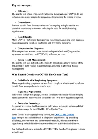 Understanding The Benefits of COVID Flu Combo Test | PDF