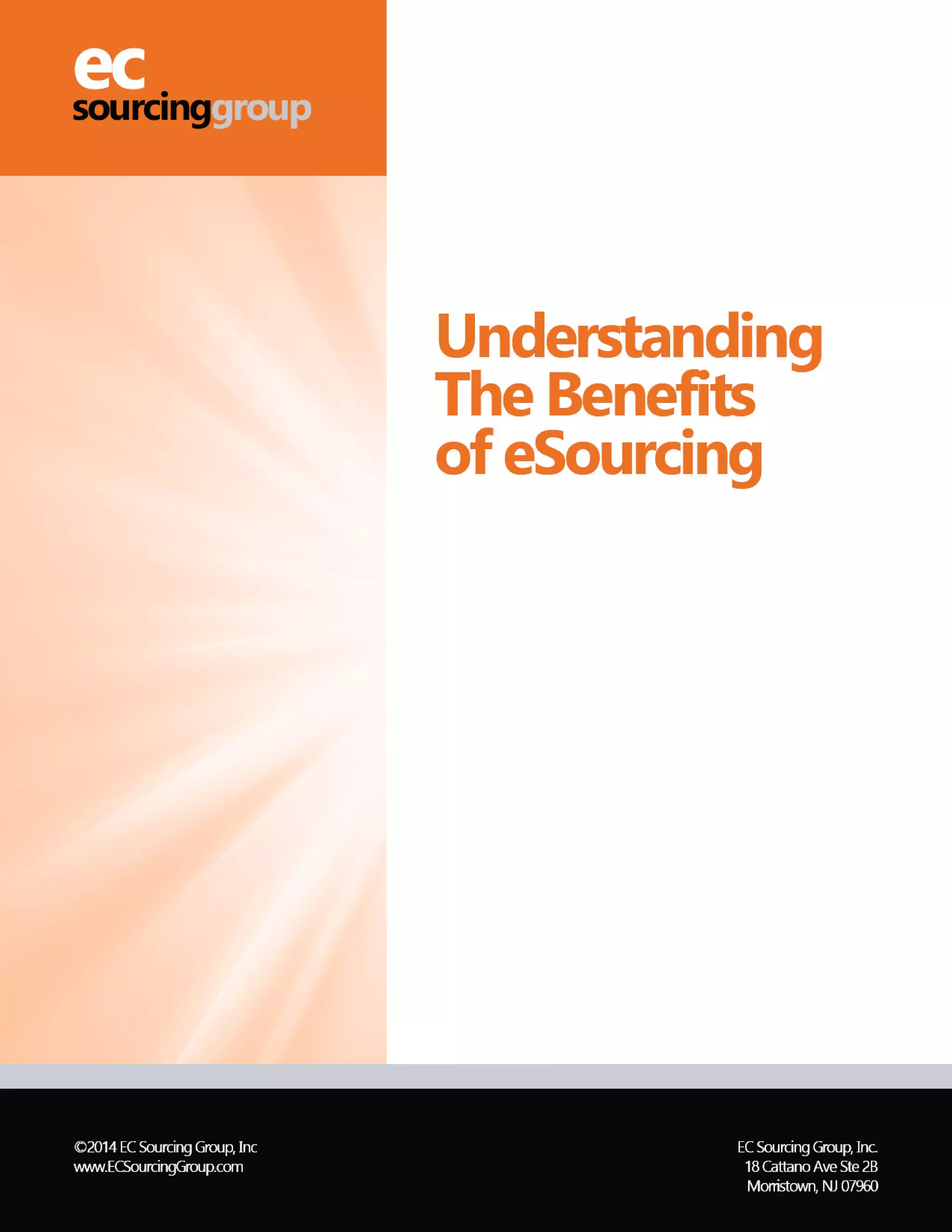 Understanding the Benefits of eSourcing | PDF