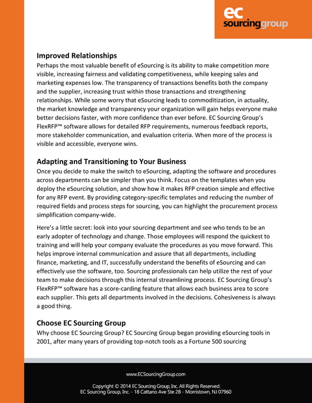 Understanding the Benefits of eSourcing | PDF | Green Solutions | Business