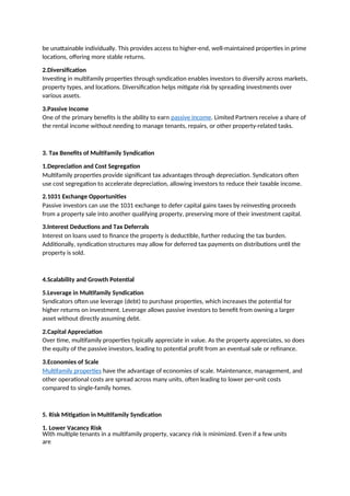 Understanding the Benefits of Multifamily Syndication for Passive ...