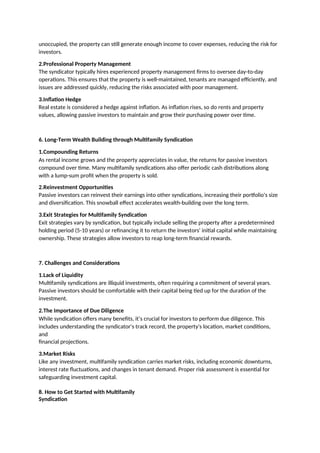 Understanding the Benefits of Multifamily Syndication for Passive ...