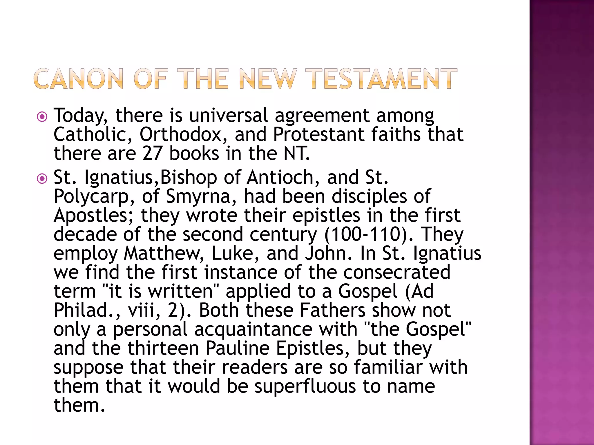 Understanding The Bible Part One The Canons Of The Bible | PPTX