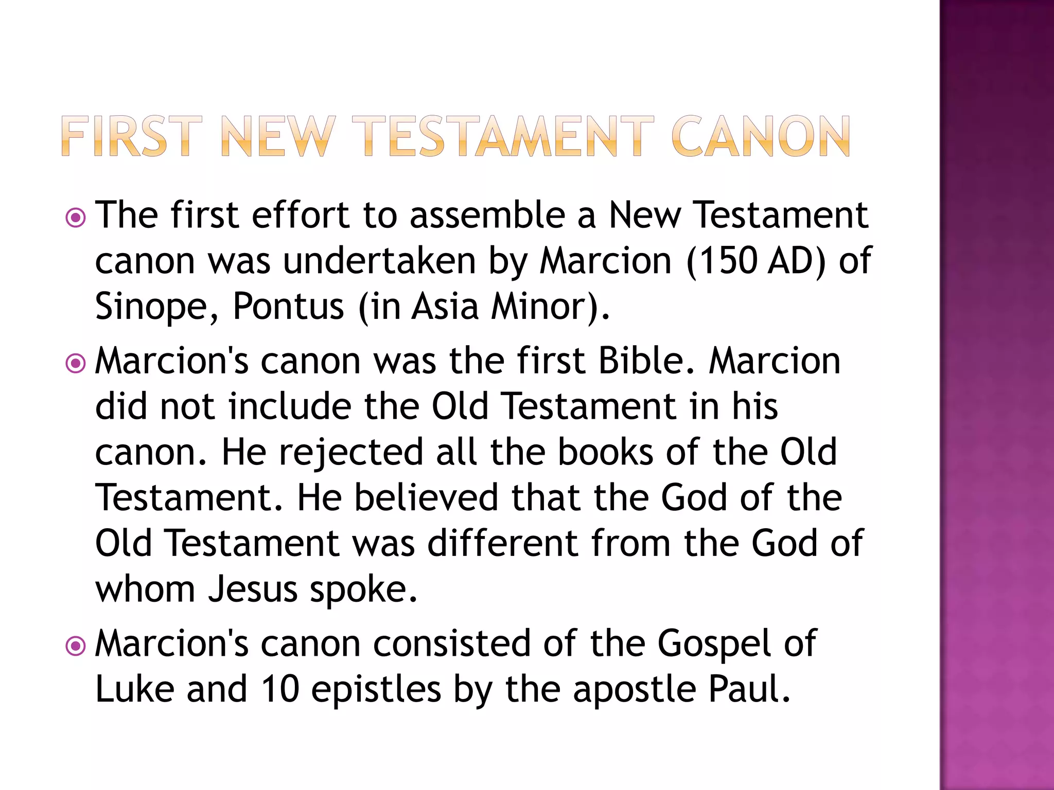 Understanding The Bible Part One The Canons Of The Bible | PPTX
