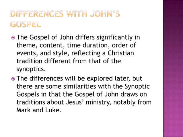 Understanding The Bible Part Six The Synoptic Gospels And The Gospel Of ...