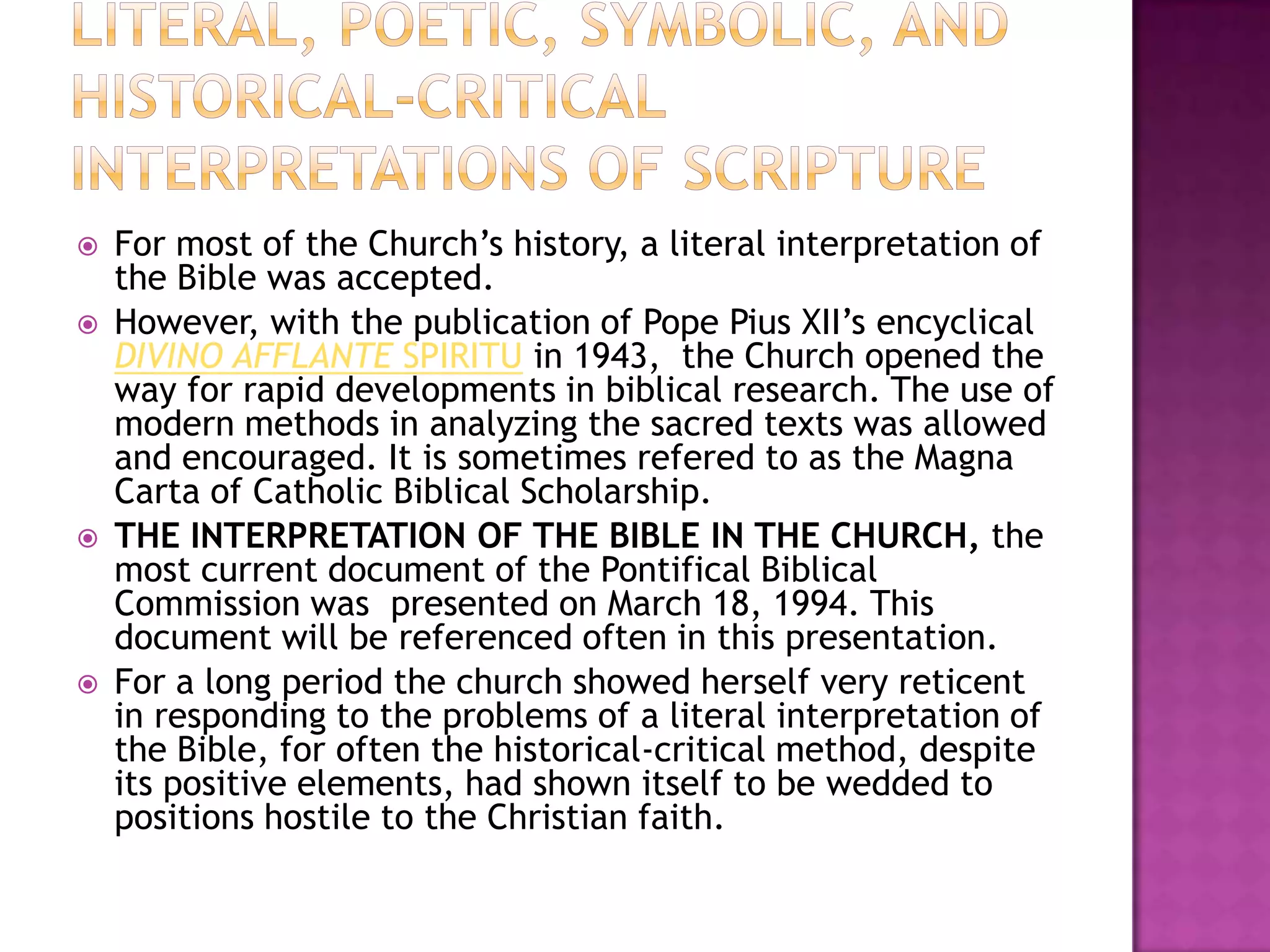 Understanding The Bible Part Three Literal, Poetic, Symbolic, And ...