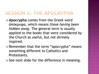 Understanding The Bible Part Two The Apocrypha | PPTX