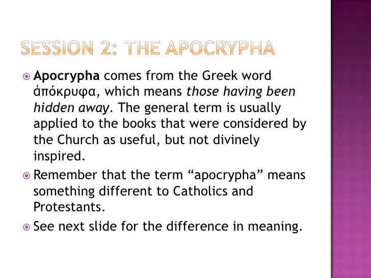 Understanding The Bible Part Two The Apocrypha