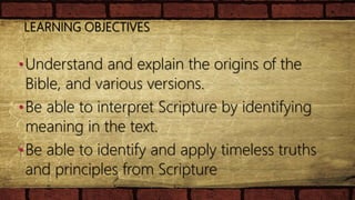 Understanding the bible session 1 | PPTX | Christianity | Religion ...