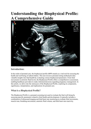Biophysical Profile (BPP): Components, Significance, Interpretation, and Implications for ...