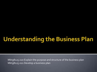 Understanding the business plan | PPTX | Business | Business and Finance