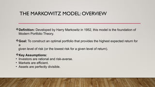 Understanding the CAPM & Markowitz by Rishitha Amity .pptx