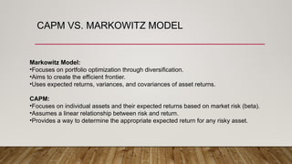 Understanding the CAPM & Markowitz by Rishitha Amity .pptx
