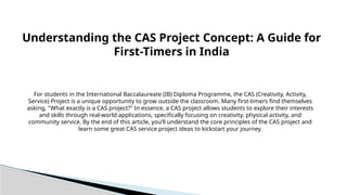 Understanding the CAS Project Concept - A Guide for First-Timers in ...