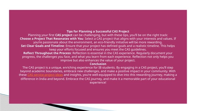 Understanding the CAS Project Concept - A Guide for First-Timers in ...