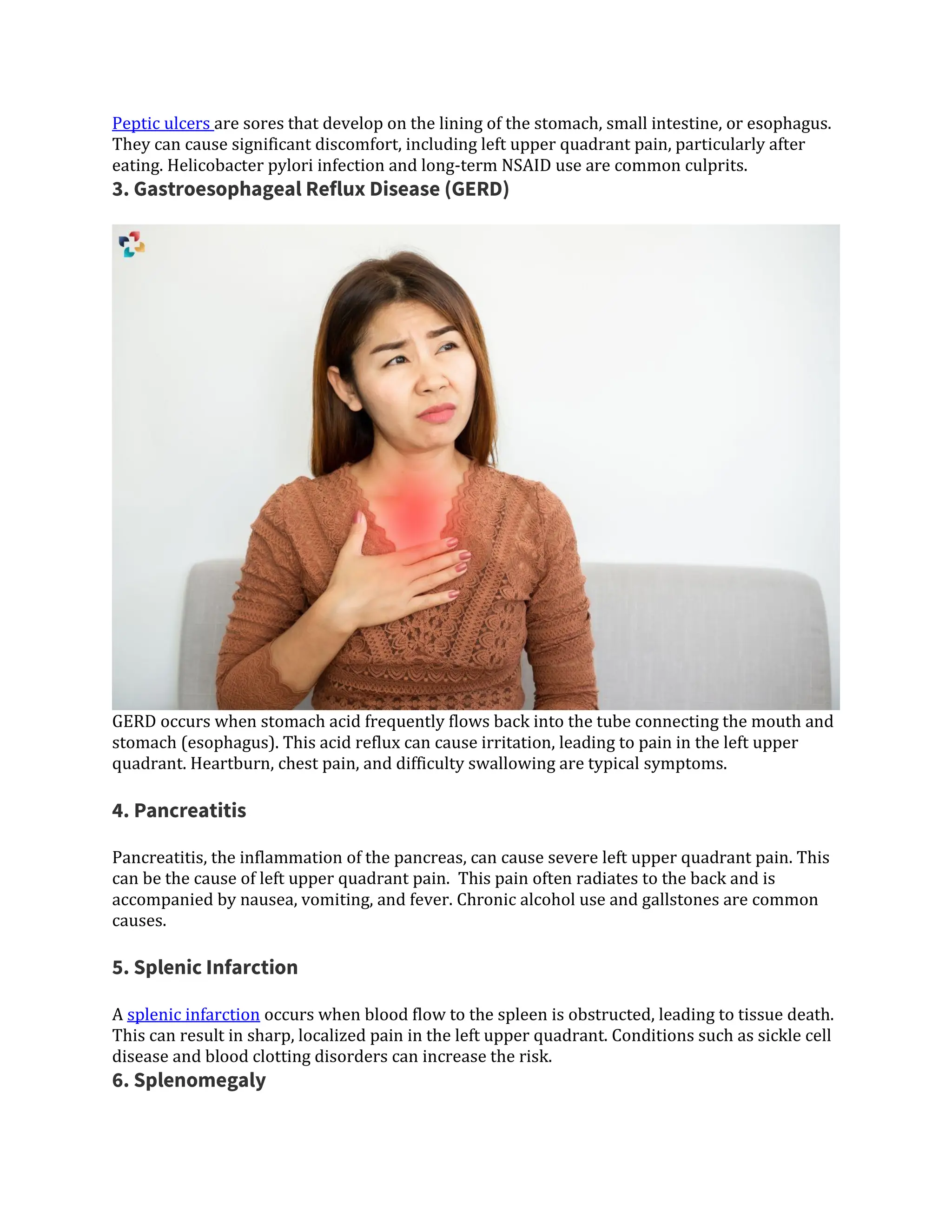 Cause of Left Upper Quadrant Pain: 20 Potential Reasons | The ...