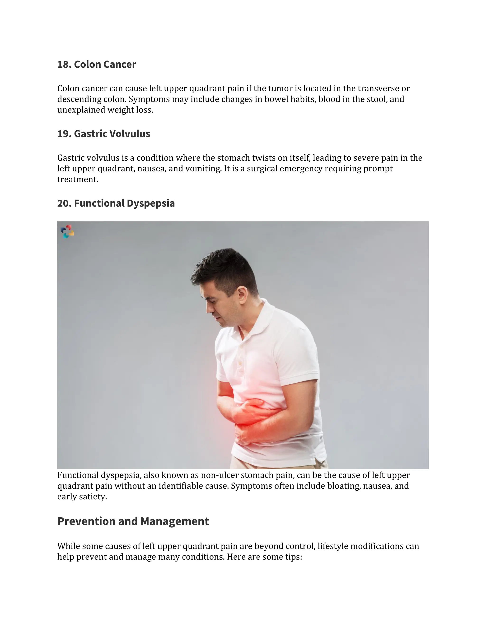 Cause of Left Upper Quadrant Pain: 20 Potential Reasons | The ...