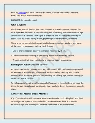 Understanding the Characteristics of Autism Spectrum Disorder. | PDF