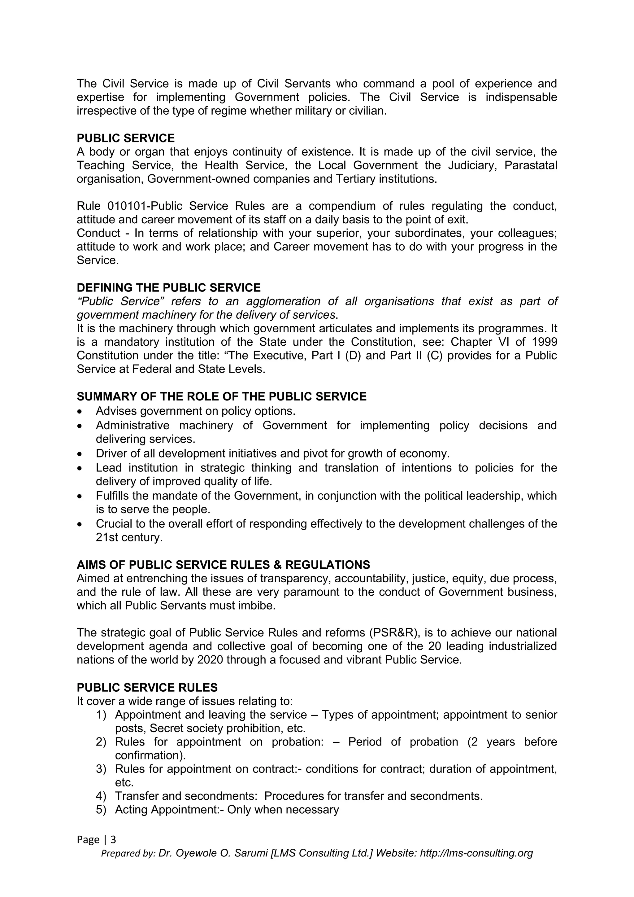 Understanding the civil service rules & its components | PDF