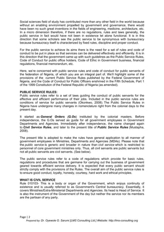 Understanding the civil service rules & its components | PDF