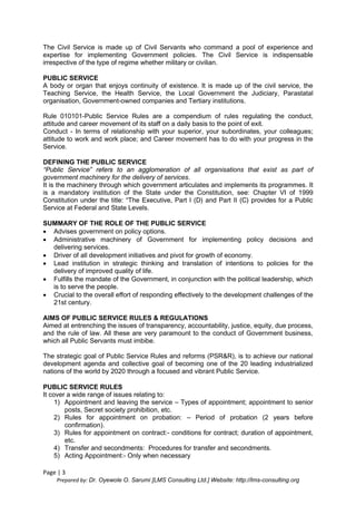 Understanding the civil service rules & its components | PDF
