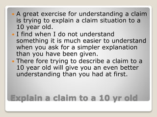Understanding the claim | PPTX | Law