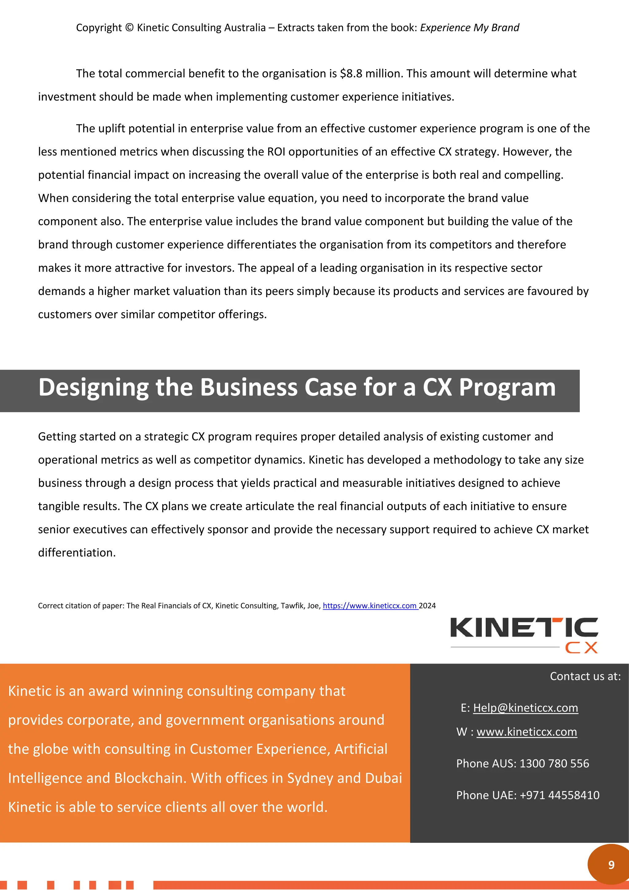 Understanding the Commercial Value of CX by Kinetic CX | PDF ...