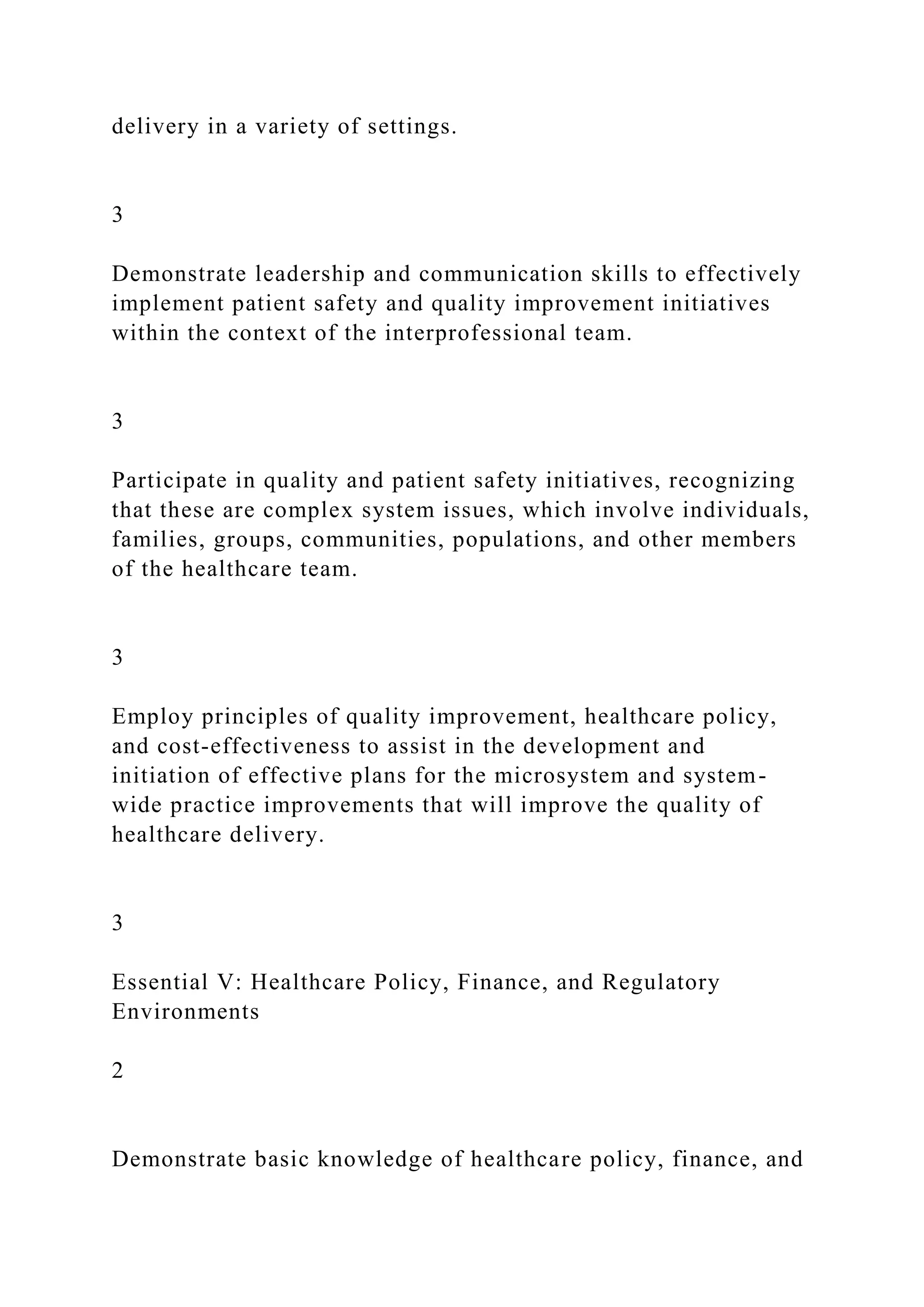 Understanding the competencies related to the AACN Essentials of B.docx