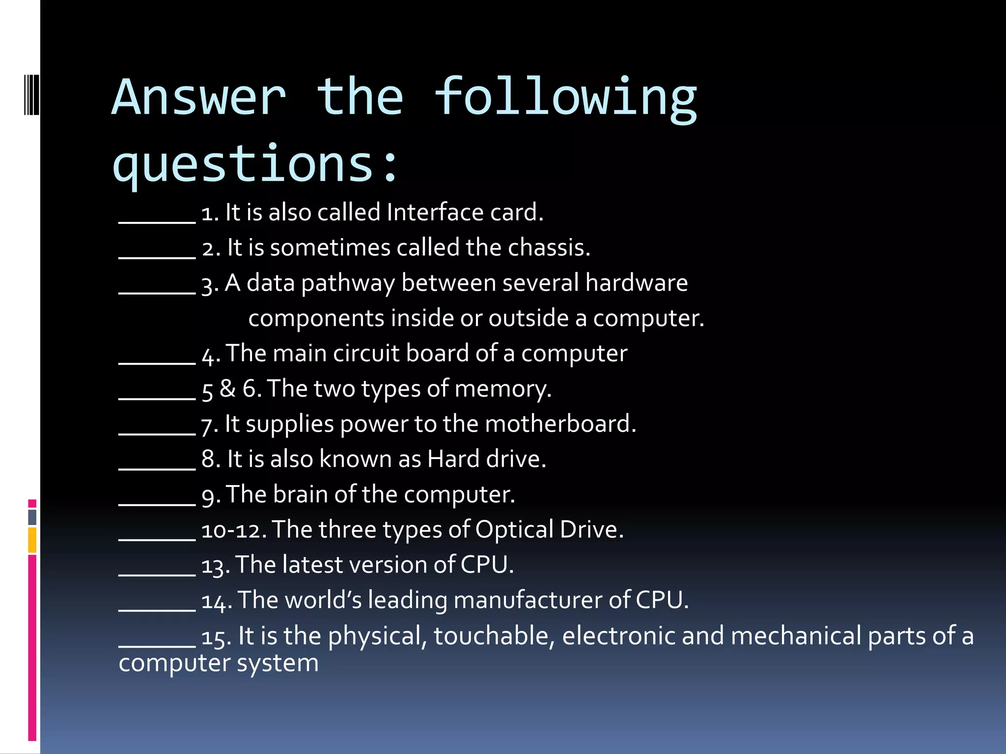 Understanding the computer system | PPT