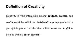Understanding the concept of Creativity Common myths about creativity, theories and models.pptx