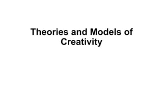 Understanding the concept of Creativity Common myths about creativity, theories and models.pptx