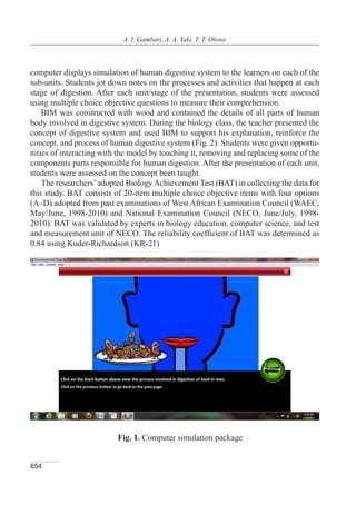 Understanding the concept of digestive system in biology using computer ...