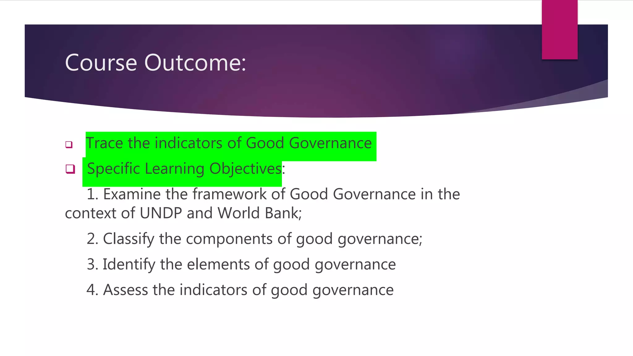 Understanding the Concept of Good Governance | PPTX