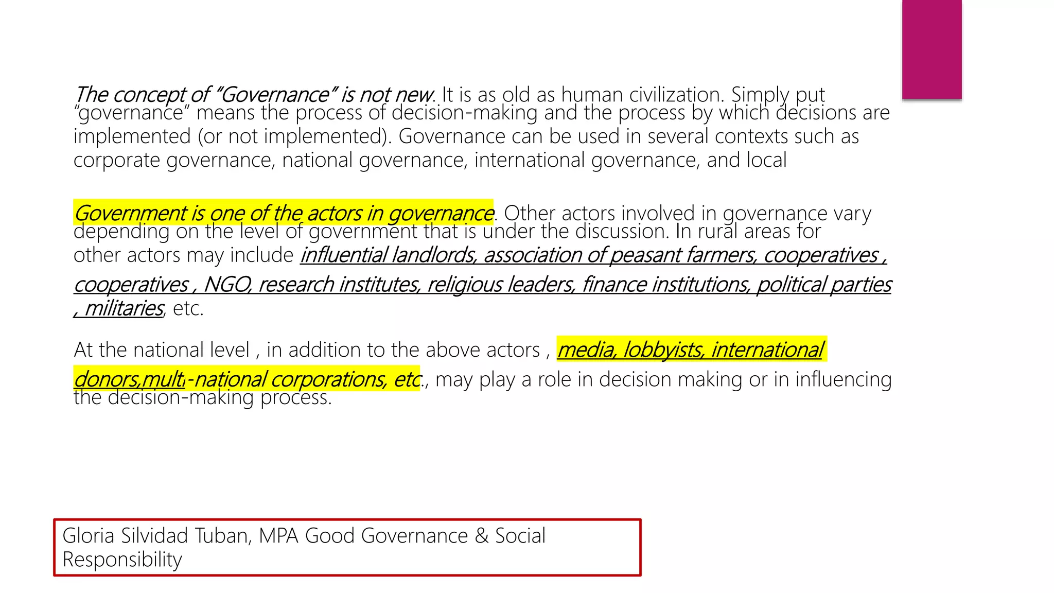 Understanding the Concept of Good Governance | PPTX