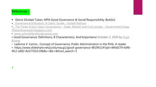 Understanding the Concept of Good Governance | PPTX