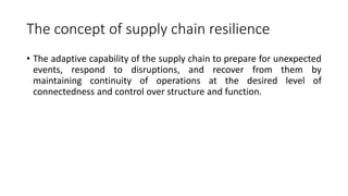 Understanding the concept of supply chain resilience