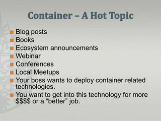 Understanding the container landscape and it associated projects | PPTX