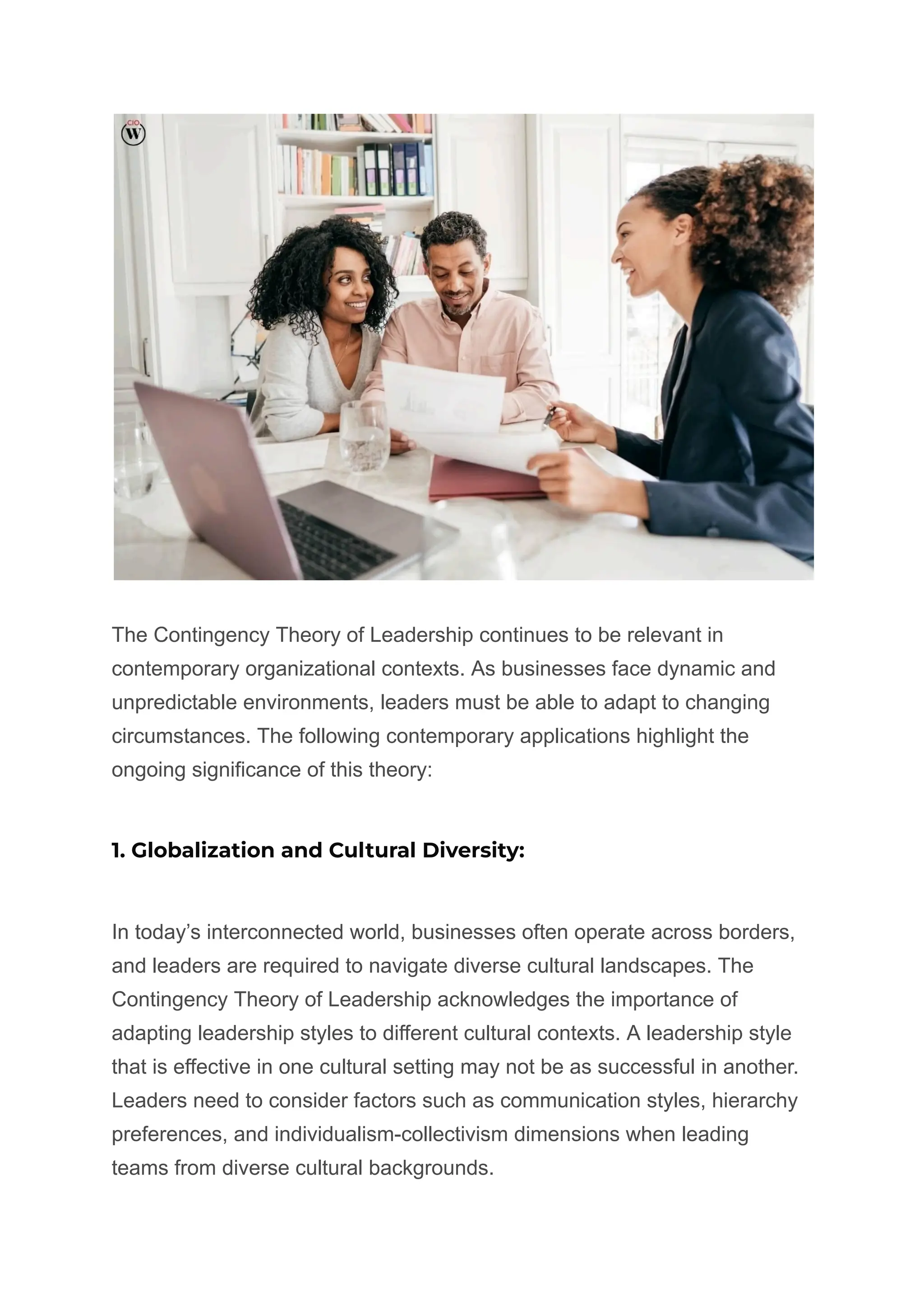 Understanding the Contingency Theory of Leadership Adapting to ...