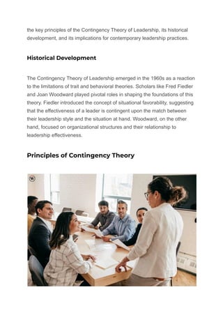Understanding the Contingency Theory of Leadership Adapting to ...