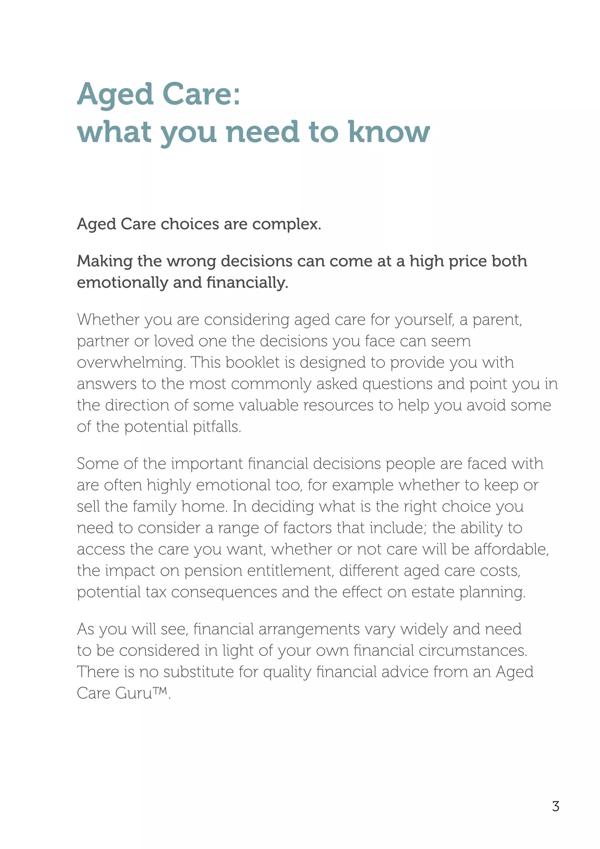 Understanding the cost of Aged Care | PDF