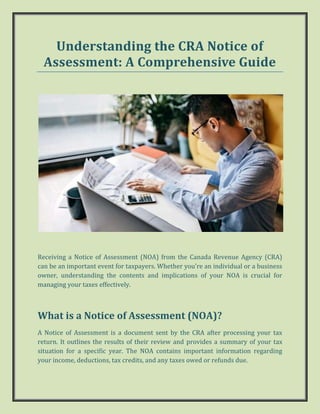 Understanding the CRA Notice of Assessment | DOCX | Personal Taxes ...