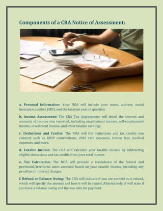 Understanding the CRA Notice of Assessment | DOCX | Personal Taxes ...