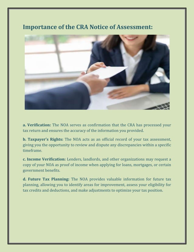 Understanding the CRA Notice of Assessment | DOCX | Personal Taxes ...