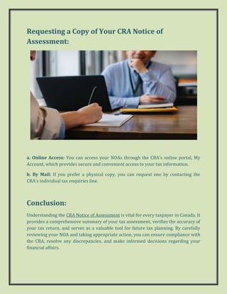 Understanding the CRA Notice of Assessment | DOCX | Personal Taxes ...