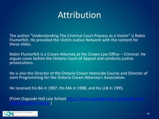 Understanding the Criminal Court Process as a Victim | PPTX