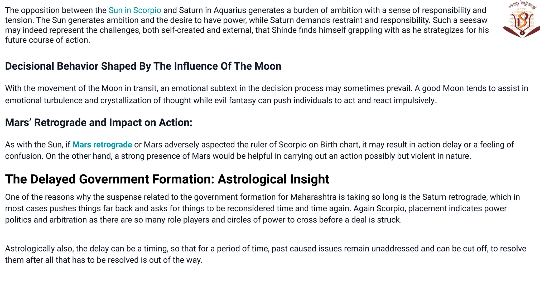 Understanding the Decision Making Process of Eknath Shinde from an ...