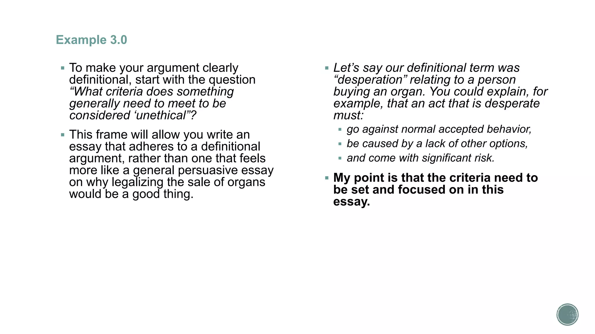 Understanding the Definition Argument-Examples and Sample Thesis ...