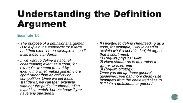 Understanding the Definition Argument-Examples and Sample Thesis ...