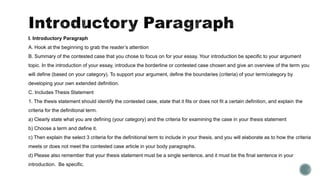 Understanding the Definition Argument-Examples and Sample Thesis ...