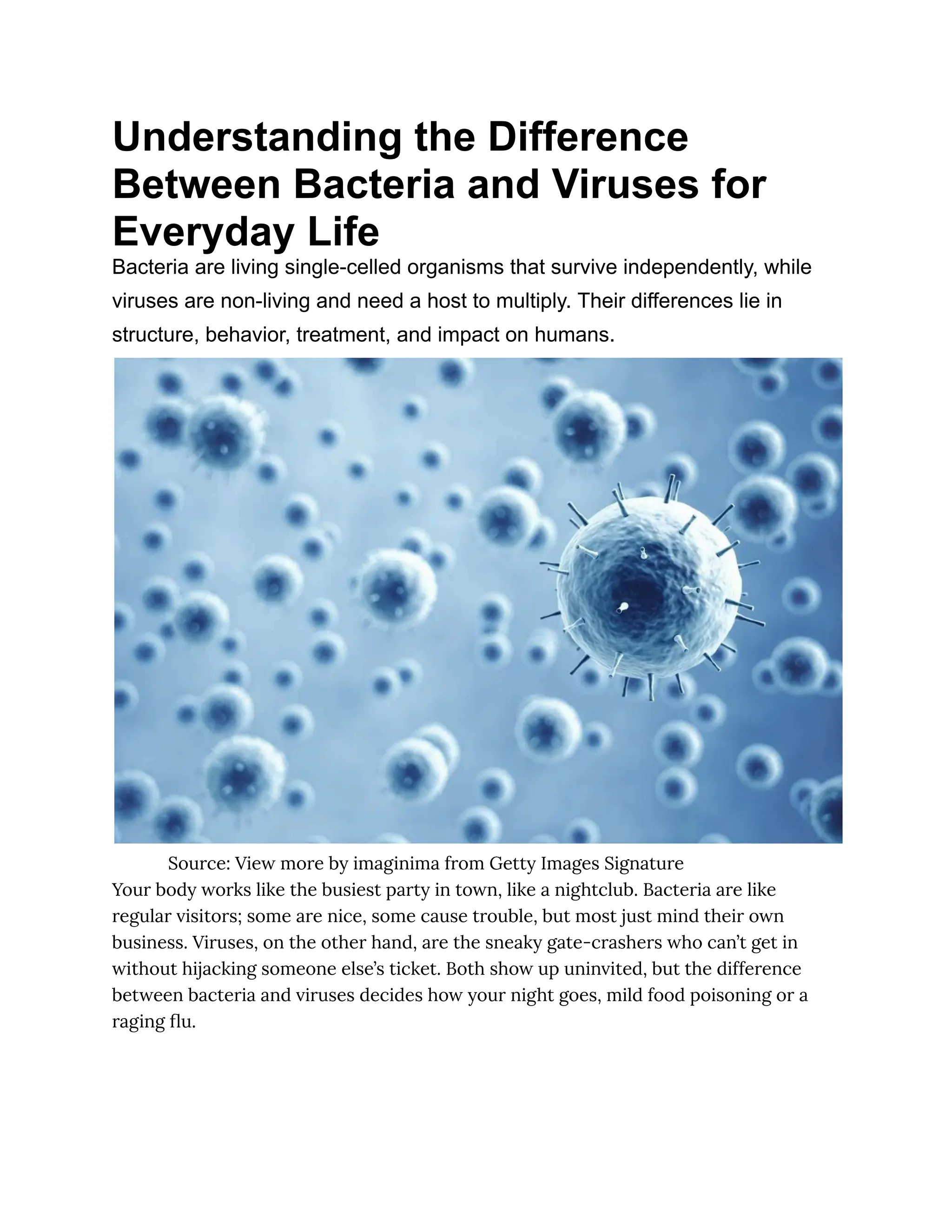 Understanding the Difference Between Bacteria and Viruses for Everyday ...