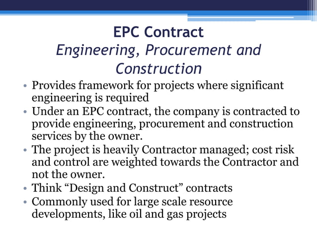 Understanding the Difference Between EPC and EPCM Contracts | PPTX